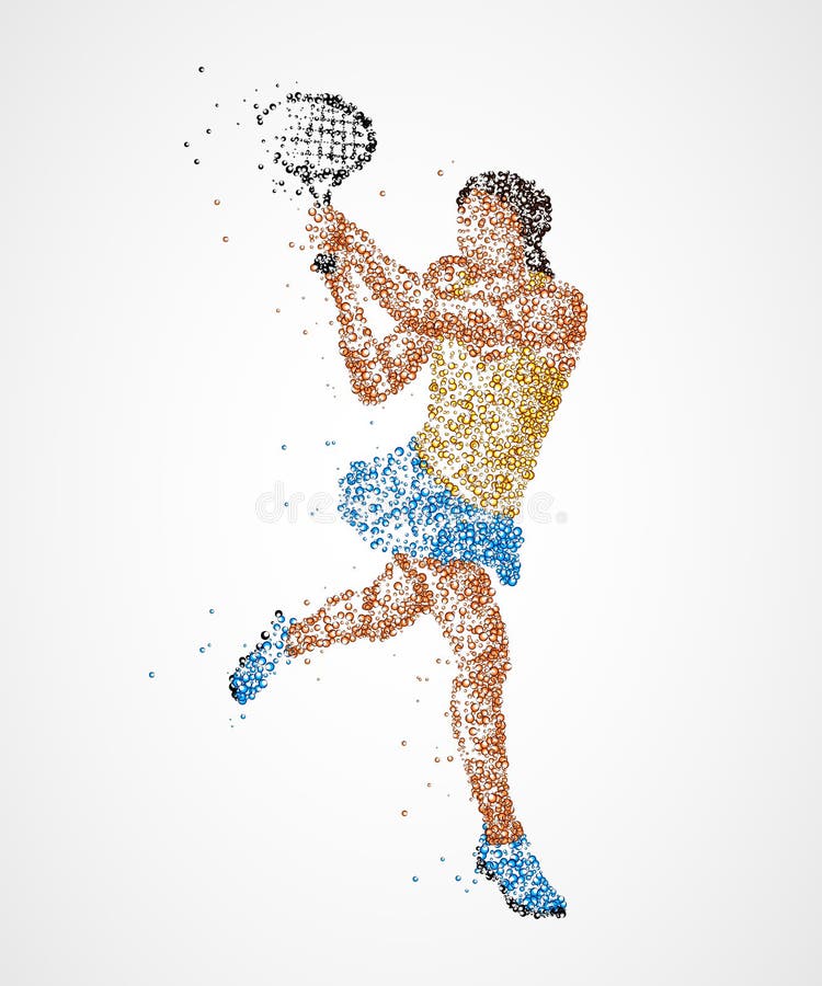 Abstract Tennis Player with a Racket from Splash of Watercolors Stock ...