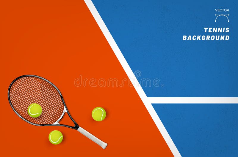 Tennis Background with Racket and Balls for Your Design Stock Vector ...