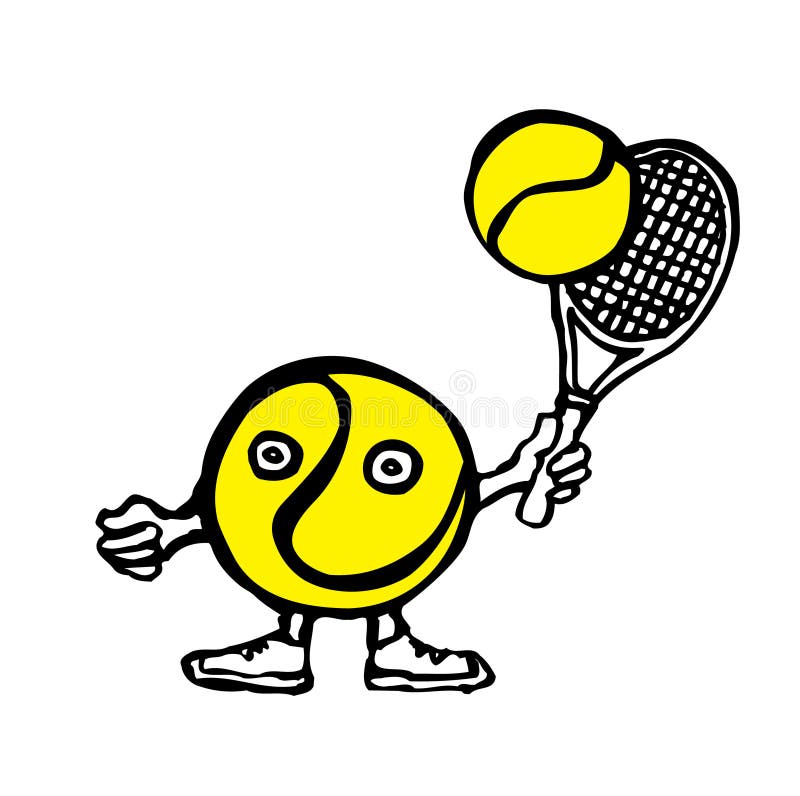 Smiley-Tennis stock illustration. Illustration of laugh - 749768