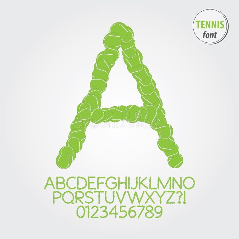 3D Alphabet Letters Made from Tennis Balls Stock Illustration ...