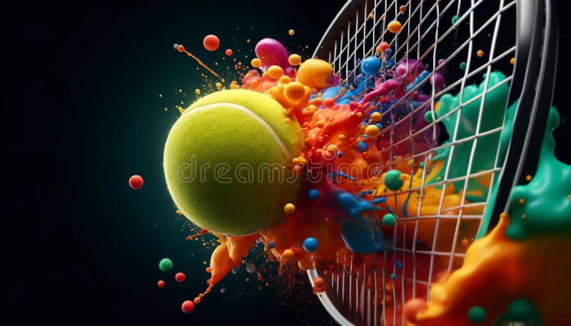 Tennis Ball on a Bright Abstract Background. Stock Image - Image of ...