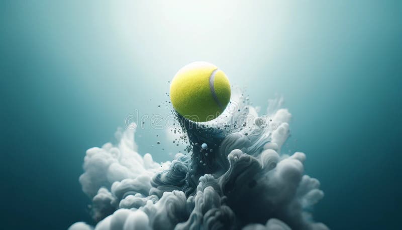 Tennis Ball on a Bright Abstract Background. Stock Image - Image of ...