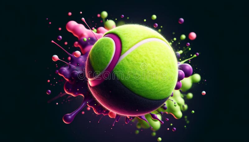 Tennis Ball on a Bright Abstract Background. Stock Photo - Image of ...