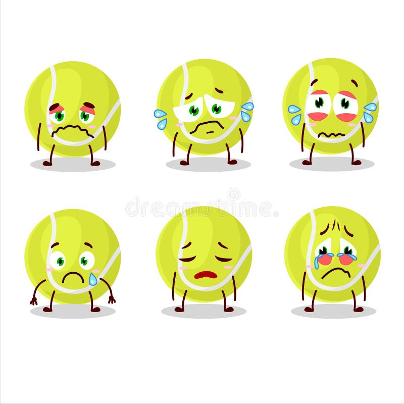 Crying tennis ball set stock vector. Illustration of face - 29662049