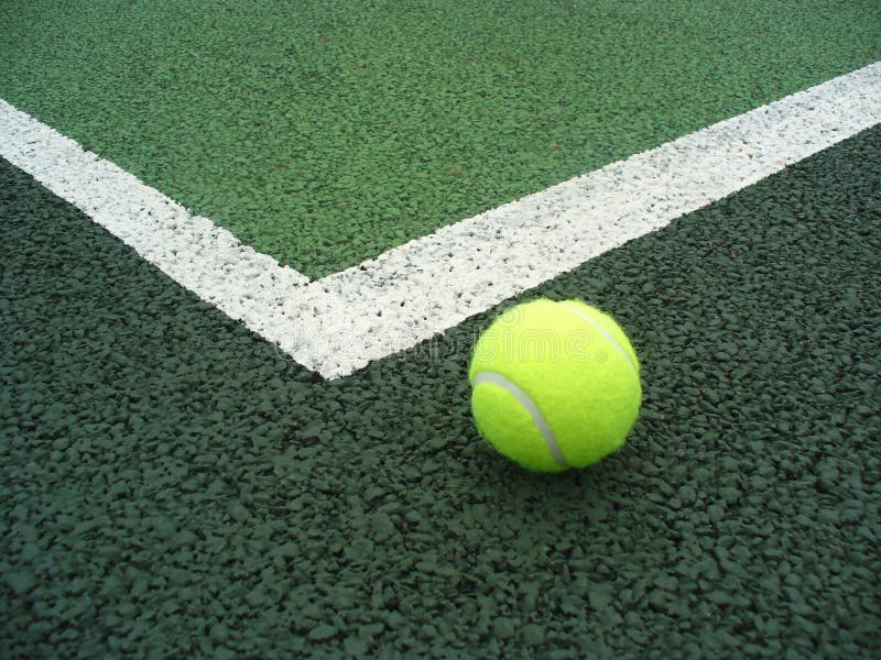 Tennis ball in court stock photo. Image of line, compete - 5525078