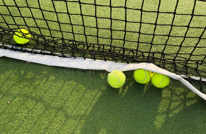 Tennis Ball on Tennis Court. Stock Image - Image of inside, color ...