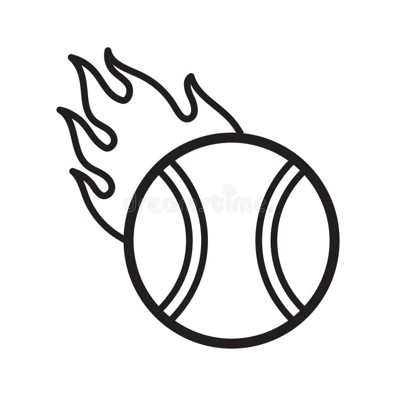 Tennis Ball on Fire. Vector Illustration Decorative Design Stock Vector ...