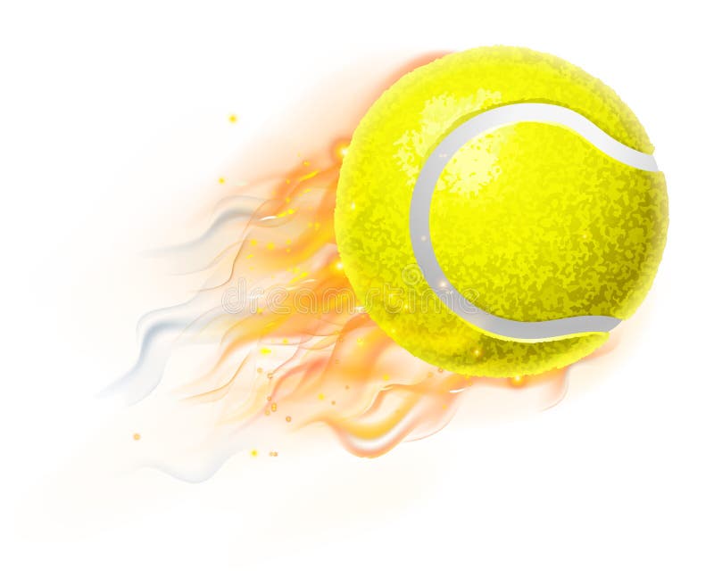 Tennis Ball with Flame or Fire Concept Stock Vector - Illustration of ...