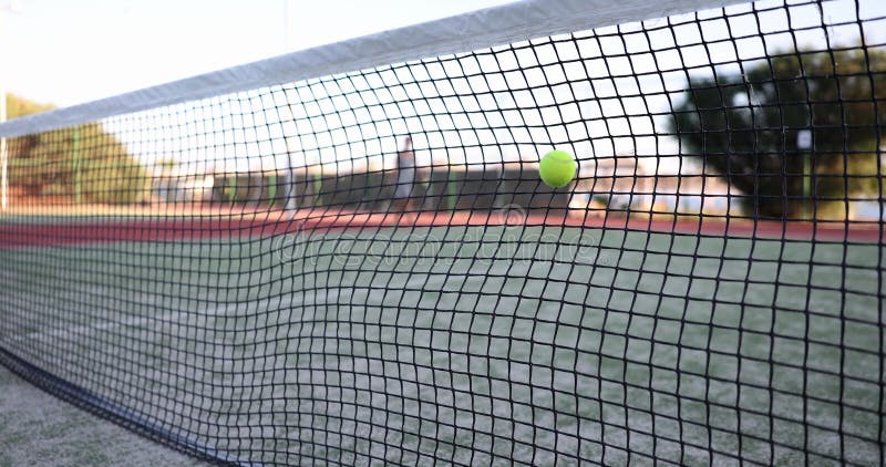 Tennis Ball Hits Player Net on Tennis Court Stock Footage - Video of ...