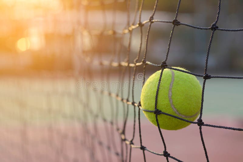 Tennis ball hitting to net stock photo. Image of game - 108826484