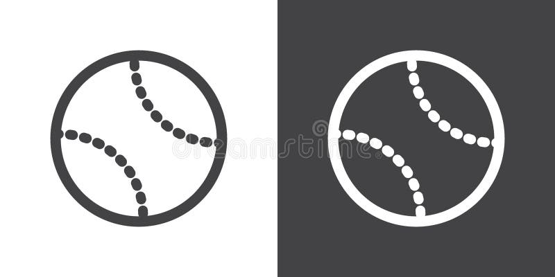 Tennis Ball Icon Flat Vector Set Outline Stock Vector - Illustration of ...