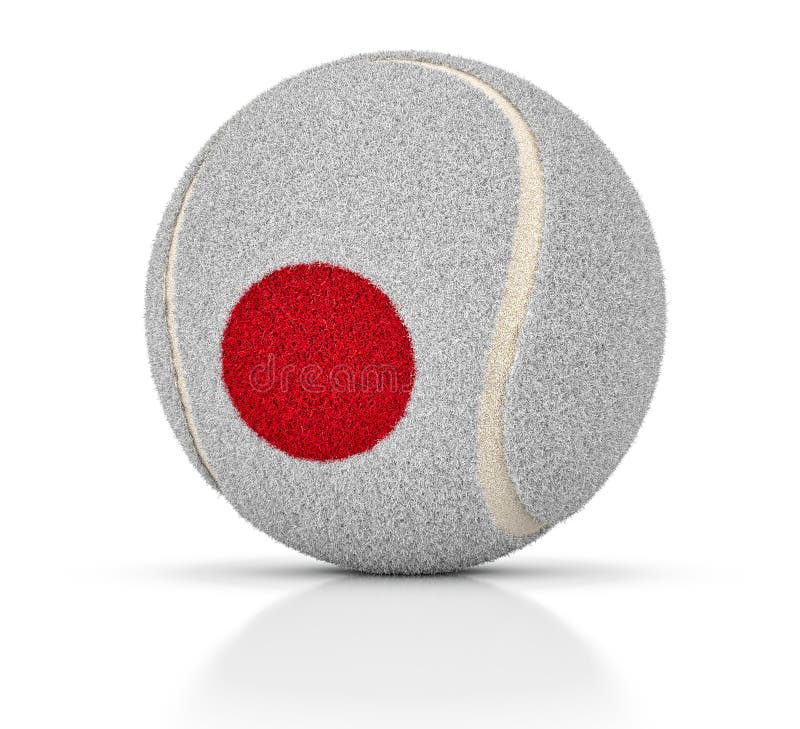 Tennis Ball with Japan Flag Texture, Japan Tennis Ball, 3D Illustration ...