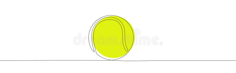 Tennis Ball One Line Art. Continuous Line Drawing of Ball. Stock Vector ...
