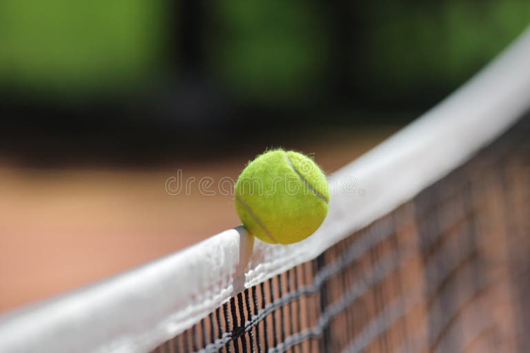 Tennis Ball Over Net Falls in the Opponent S Field Stock Image - Image ...