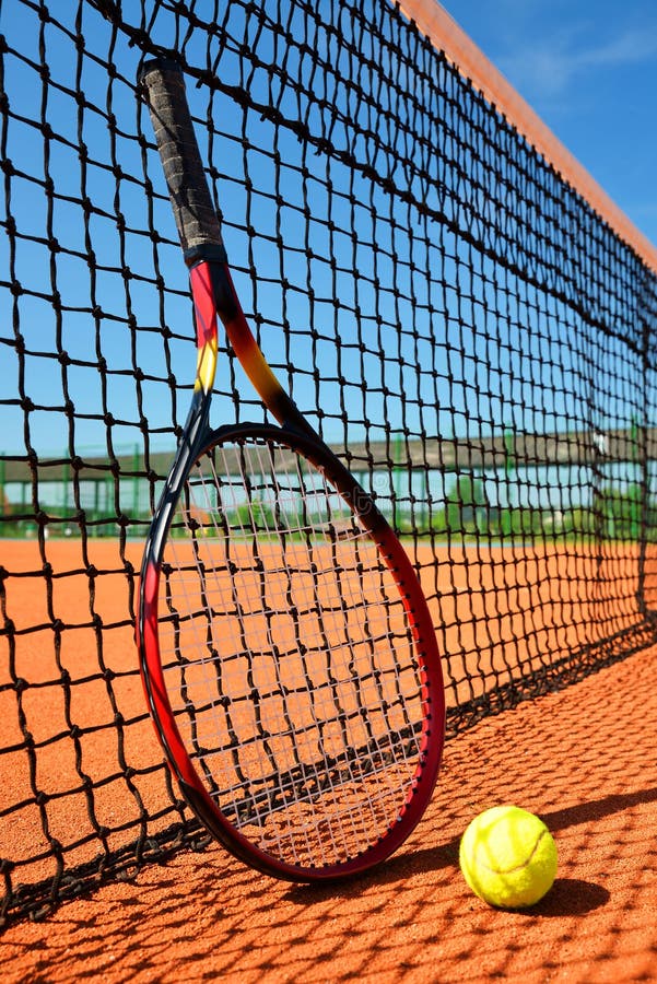 Tennis ball and racket. stock photo. Image of lifestyle - 93812978
