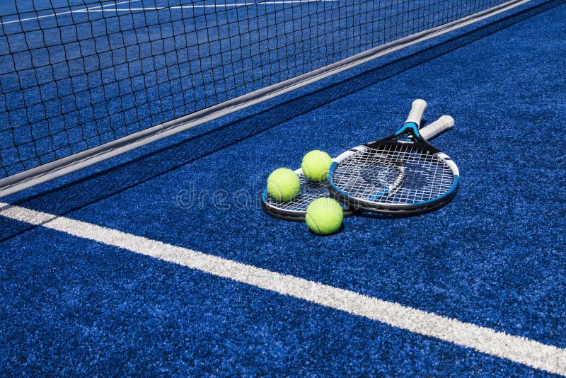 Tennis Ball with Racket on Court Stock Image - Image of sports, lawn ...