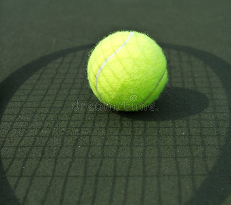 Tennis Ball and Raquet Shadow Stock Image - Image of horizontal, people ...