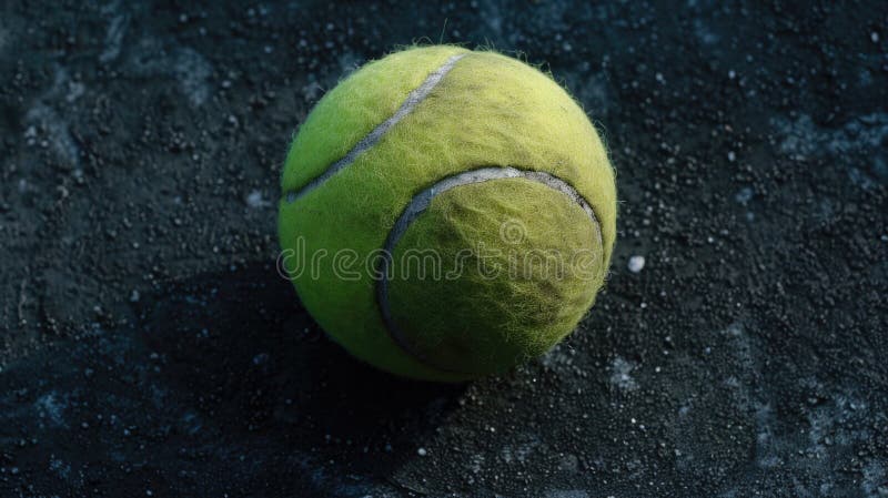 Tennis Ball Sitting Black Surface Stock Photos - Free & Royalty-Free ...