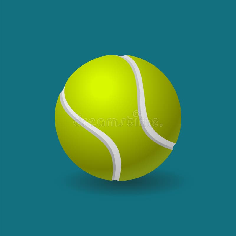 Icon Of Yellow Tennis Ball In Cartoon Style. Isolated Object On White ...