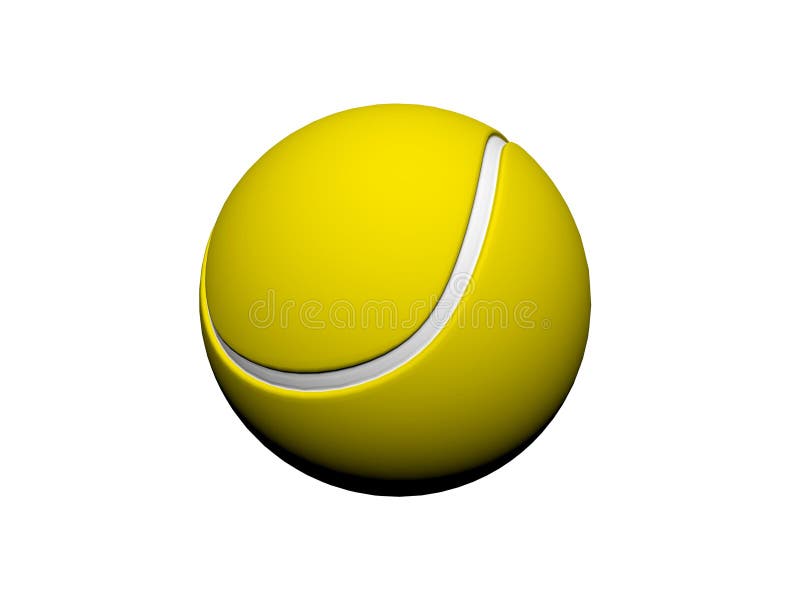 Tennis Ball Yellow - 3d Render Stock Illustration - Illustration of ...
