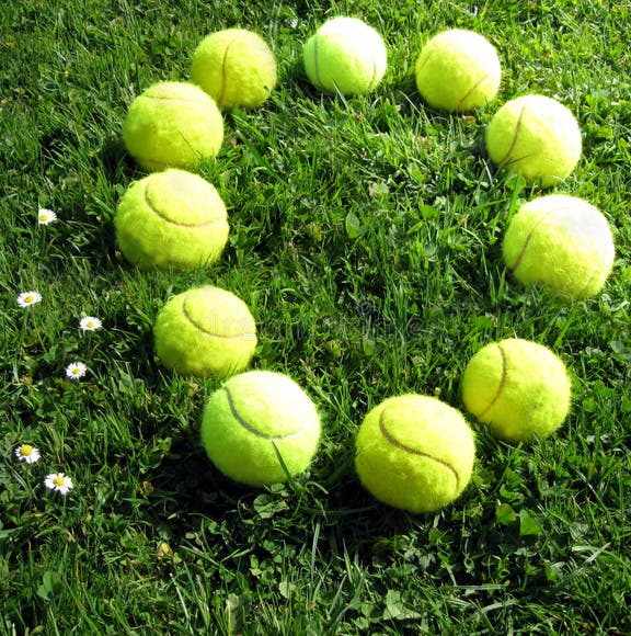 Tennis balls number zero stock image. Image of grass - 16556495
