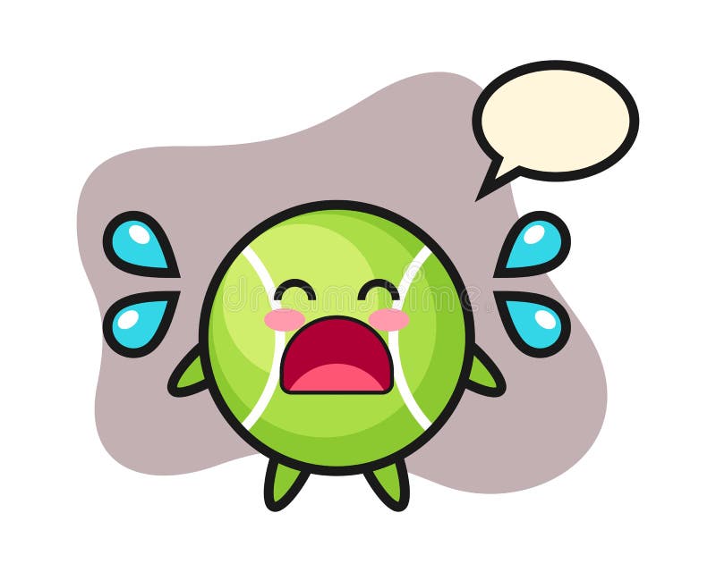 Tennis Cartoon with Crying Gesture Stock Vector - Illustration of ...