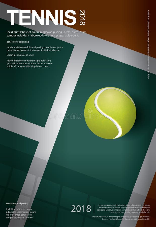 Tennis Championship Poster stock vector. Illustration of line - 119066185