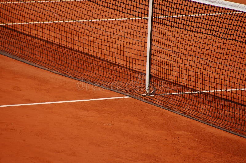 Tennis clay court with net stock photo. Image of tennis - 16041624