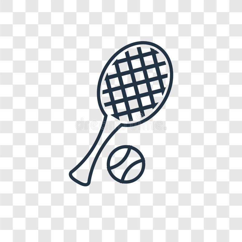 Tennis Concept Vector Linear Icon Isolated on Transparent Background ...