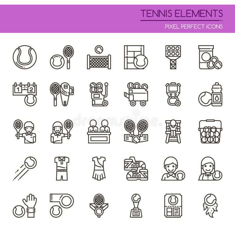 Tennis Elements stock vector. Illustration of player - 97927143