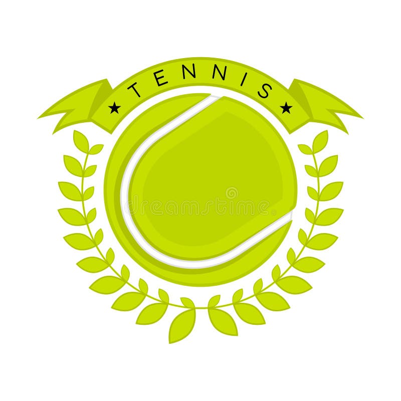 Tennis Emblem with a Racket and a Laurel Wreath Stock Vector ...