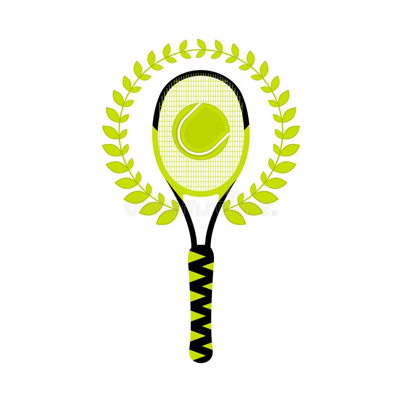 Tennis Emblem with a Racket and a Laurel Wreath Stock Vector ...