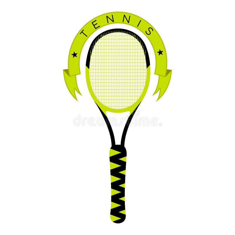 Tennis Emblem with a Racket and Text Stock Vector - Illustration of ...