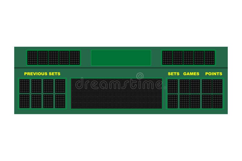 Tennis Empty Digital Scoreboard Stock Vector - Illustration of ...