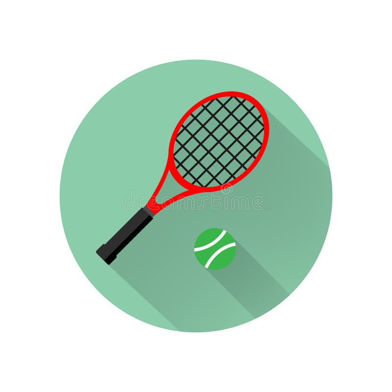 Tennis Game Icon Long Shadow Stock Vector - Illustration of play ...