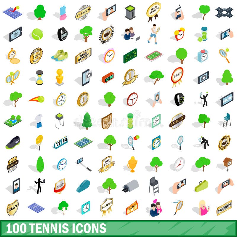 Tennis Icons Sport Emblems, Vector Illustration Stock Illustration ...