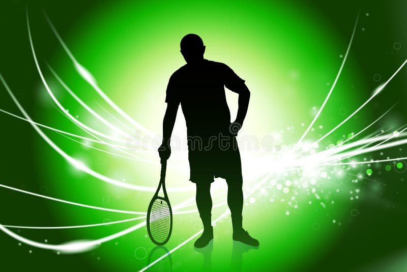 Tennis Player on Abstract Modern Light Background Stock Illustration ...