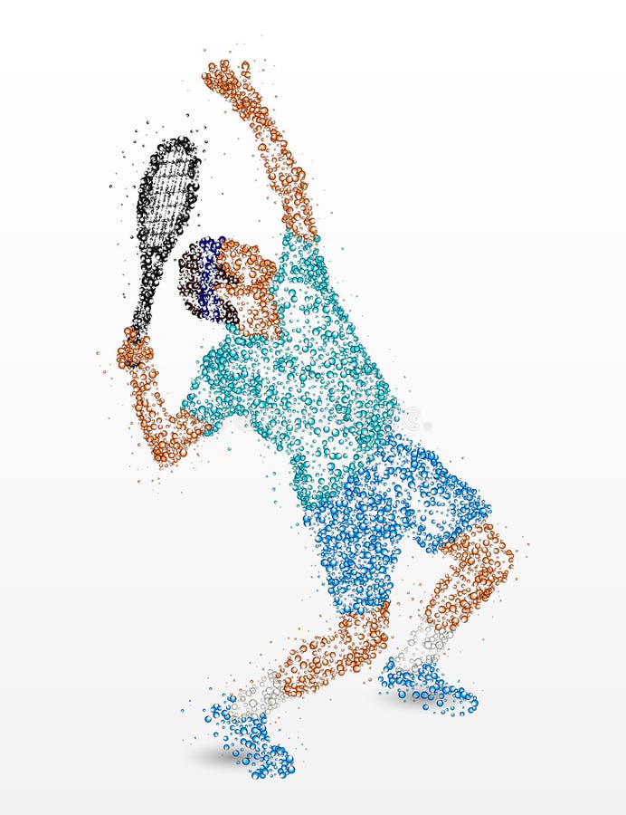 Abstract Tennis Player with a Racket from Splash of Watercolors Stock ...