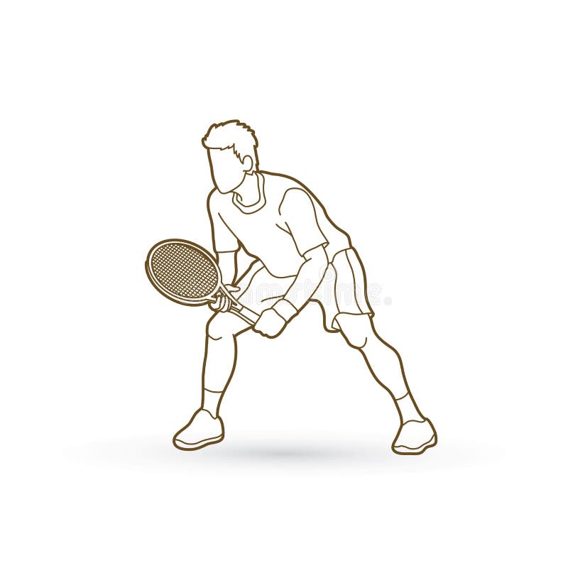 Tennis Player Action , Man Play Tennis Stock Vector - Illustration of ...