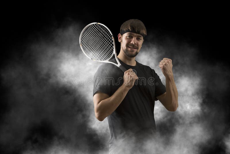 Tennis Player Celebrating Winner Stock Photo - Image of celebrating ...