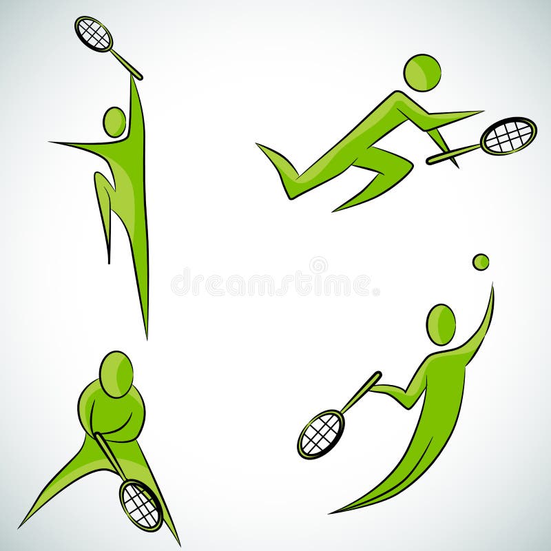Tennis Player Icon Set stock vector. Illustration of vector - 48908041