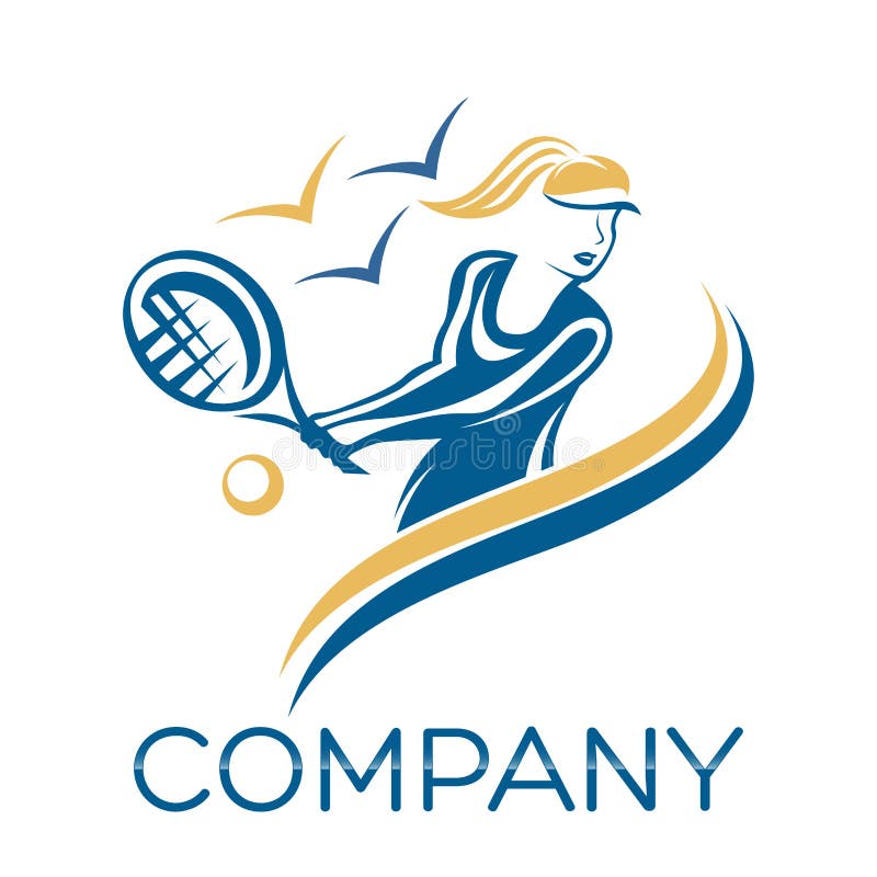 Tennis Player Logo. Vector Illustration. Stock Vector - Illustration of ...