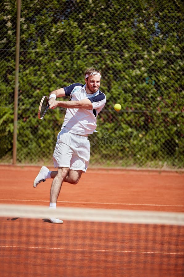 Tennis player in movement stock image. Image of game - 121819913
