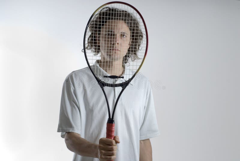 Tennis Player With Racket stock photo. Image of racket - 6275896