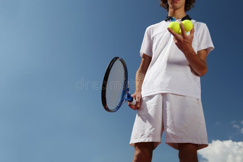 Tennis Player with Racket during a Match Game Stock Image - Image of ...