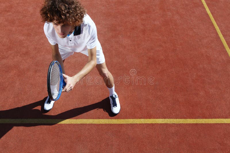 Tennis Player with Racket during a Match Game Stock Photo - Image of ...