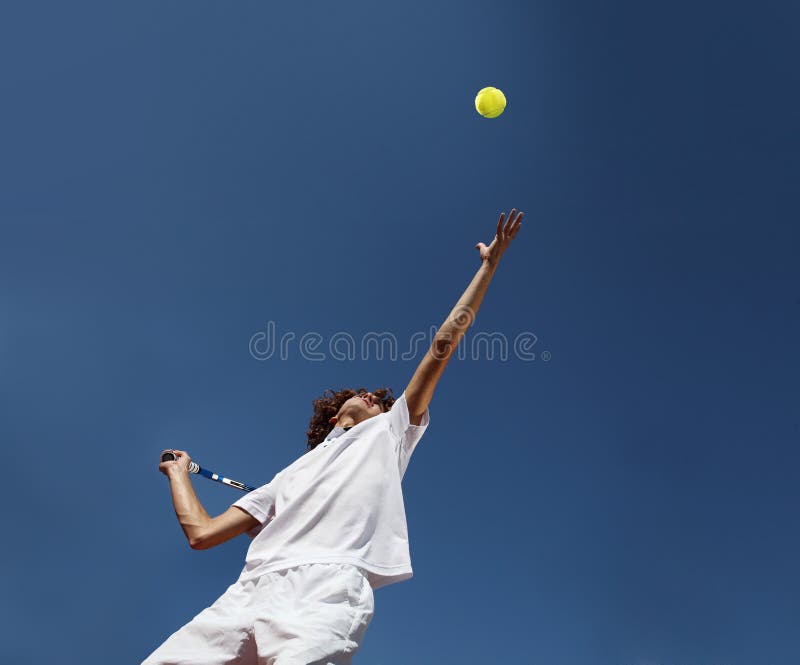 Tennis Player with Racket during a Match Game Stock Image - Image of ...