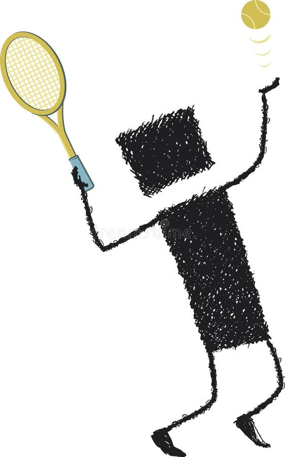 Tennis Player, Stick Figure Stock Image - Illustration of competition ...