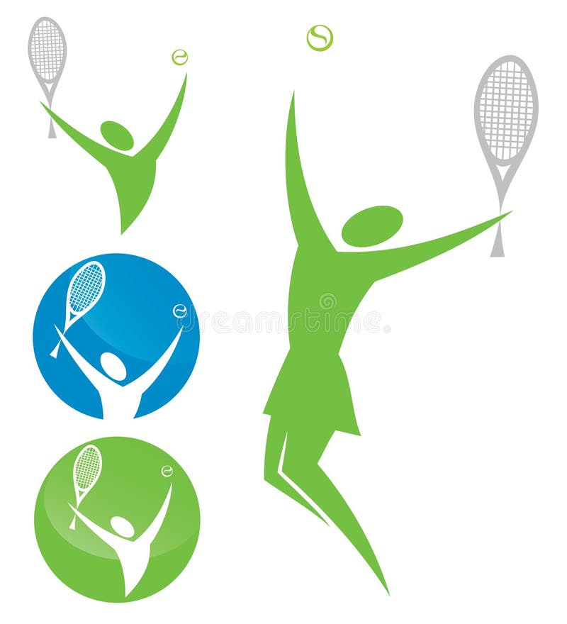 Tennis player symbols stock vector. Illustration of badge - 28539129