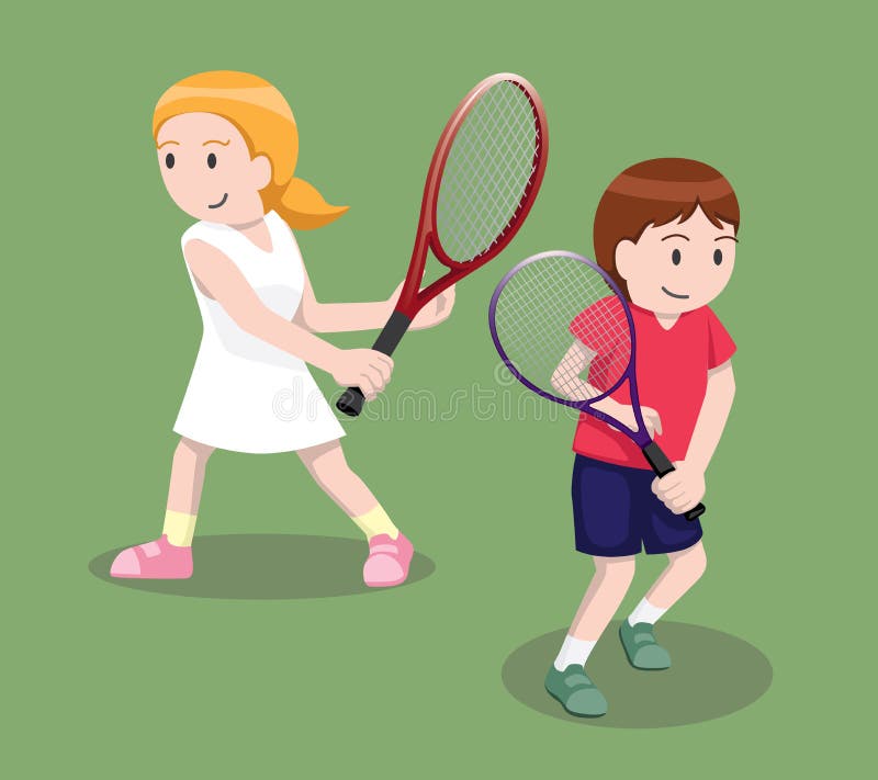 Tennis Pose Cartoon Vector Illustration 6 Stock Vector - Illustration ...